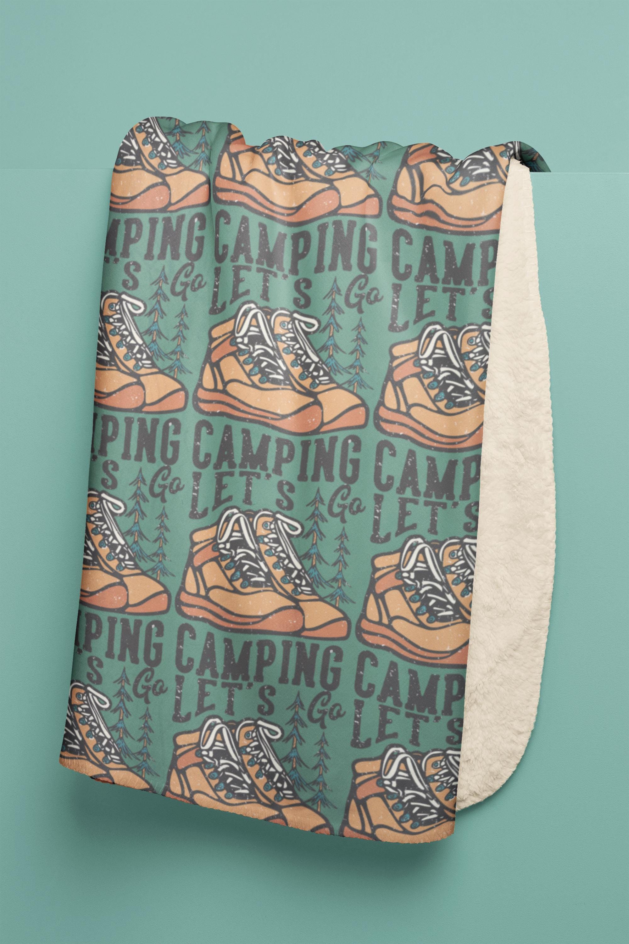 Let's Go Camping - Fleece Sherpa Blanket - Etsy