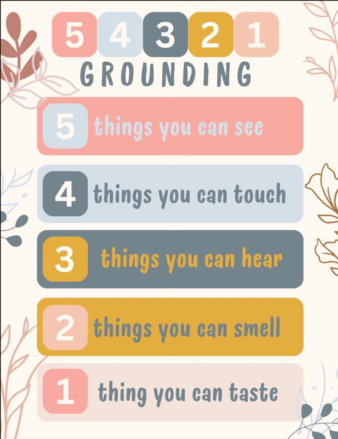 Mental Health Posters Set of 4 - Boho Theme - CBT - Anxiety Posters Set ...