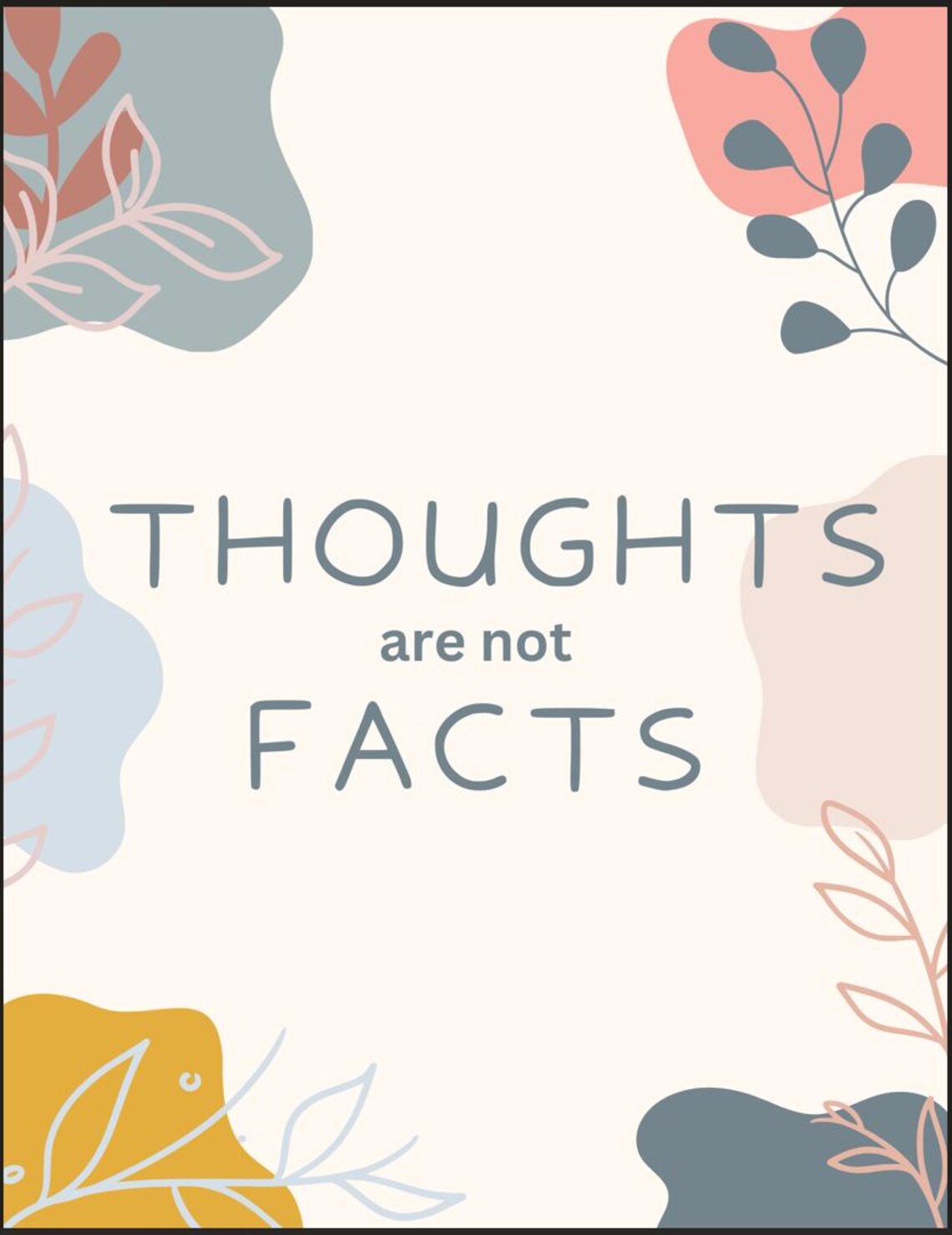 Mental Health Posters Set of 4 - Boho Theme - CBT - Anxiety Posters Set ...