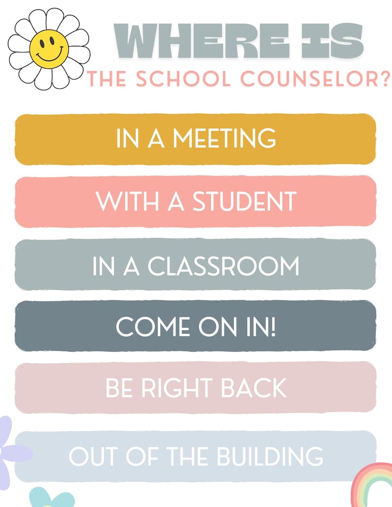Customized "where is the School Counselor, Social Worker, School ...