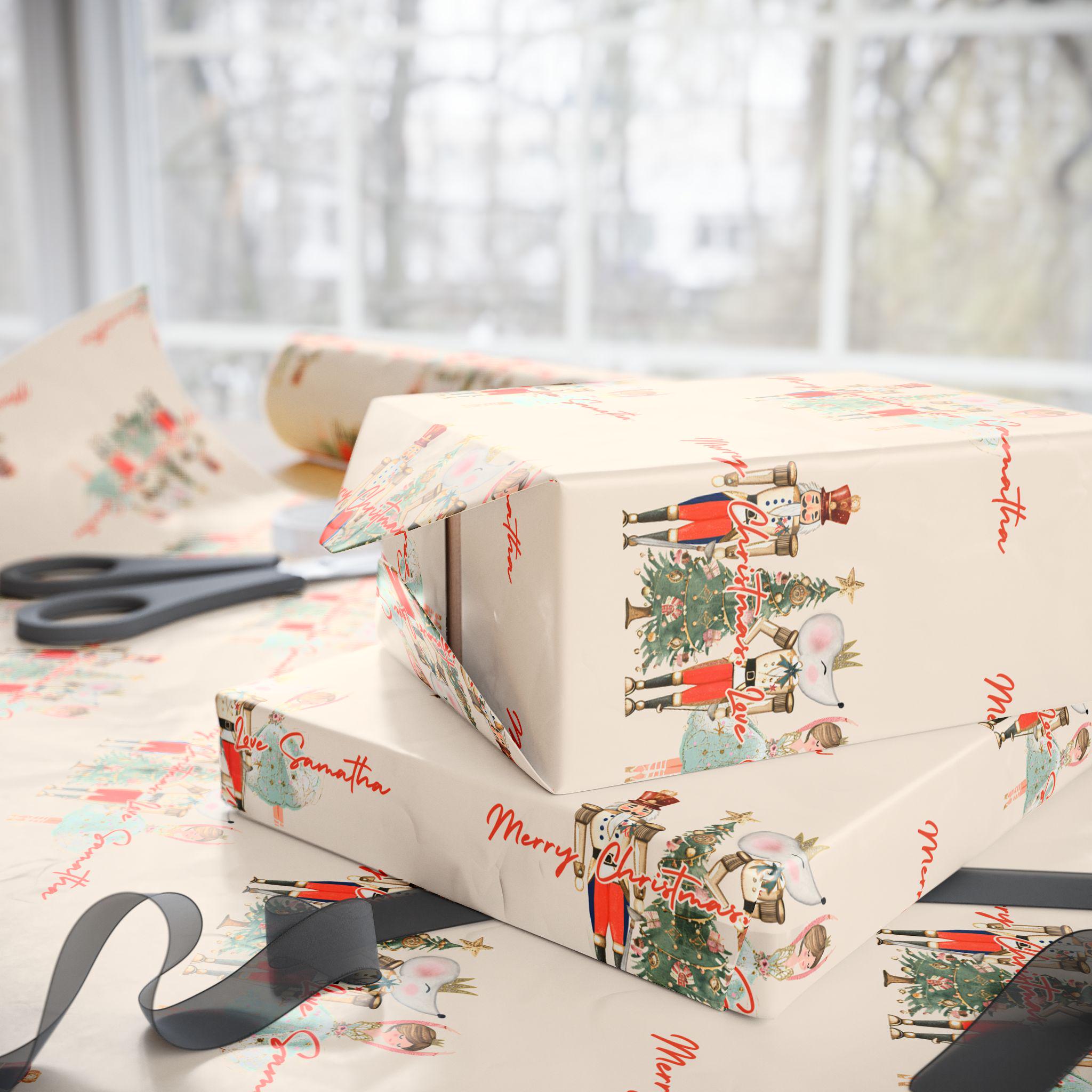 Nutcracker Christmas Wrapping Paper, Personalized Gift Wrap, Holiday ...