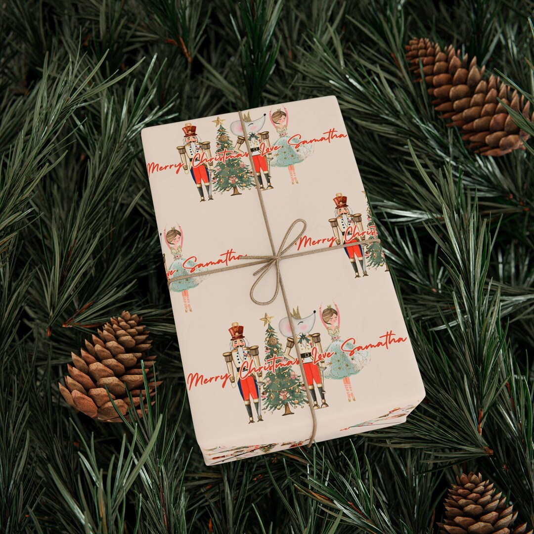Nutcracker Christmas Wrapping Paper, Personalized Gift Wrap, Holiday ...
