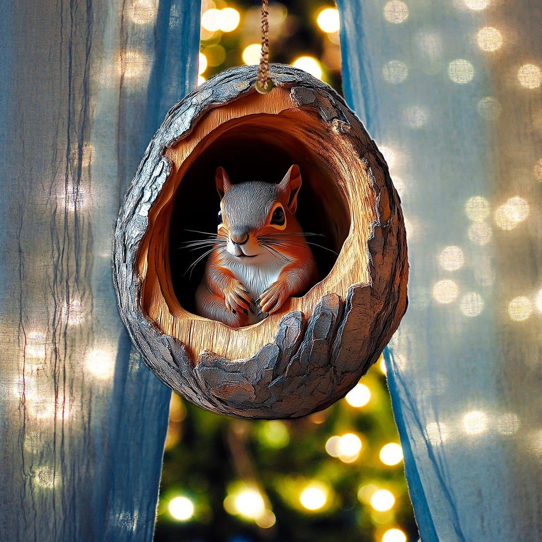 SALE 50% Squirrel 2D Flat Printed Not 3D Ornament Cute Squirrel ...