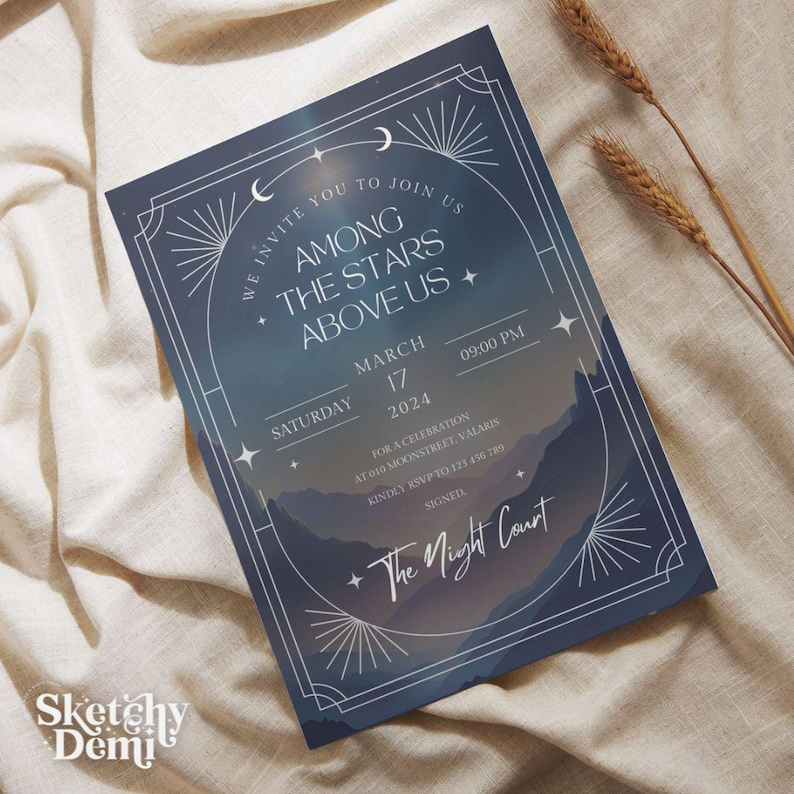ACOTAR Night Court Invitation, Invite, Valaris, Feyre, a Court of Wings ...