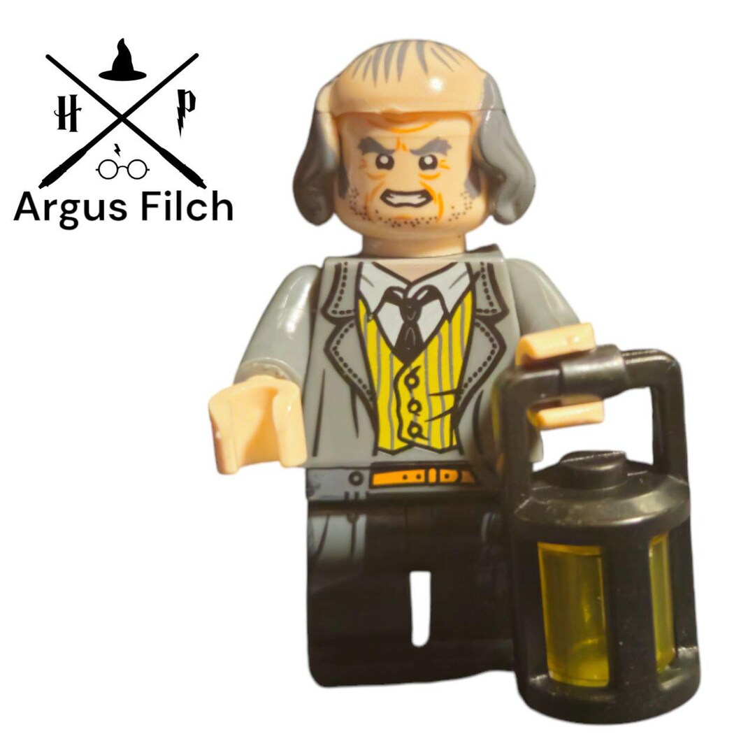 Argus Filch Hogwarts Custom Art Building Minifigures Moc Brick Clamp ...