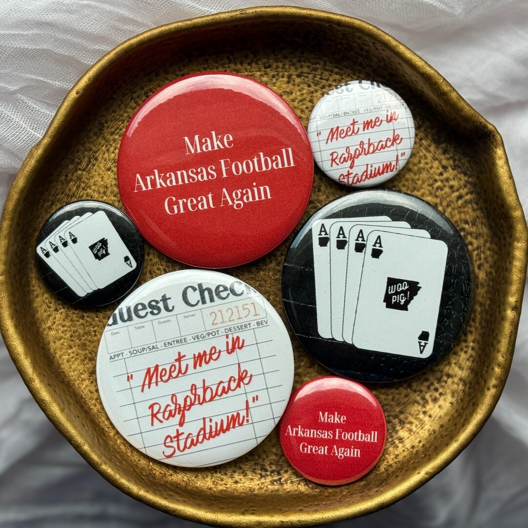 ARKANSAS Game Day Button Game Day Pin University of Arkansas College Football SEC Razorback ...
