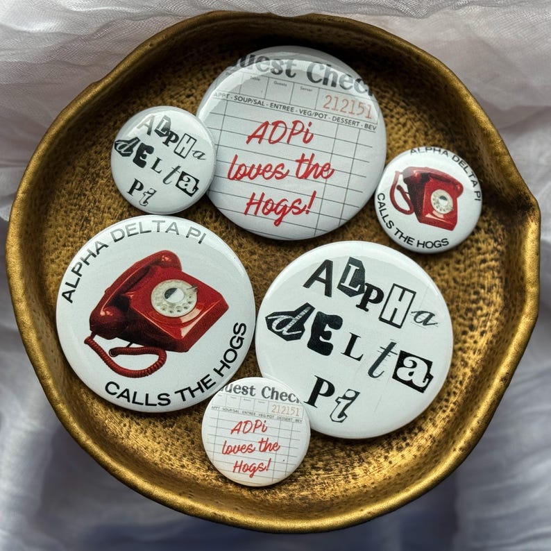 ARKANSAS Alpha Delta Pi Game Day Button Game Day Pin Sorority ...