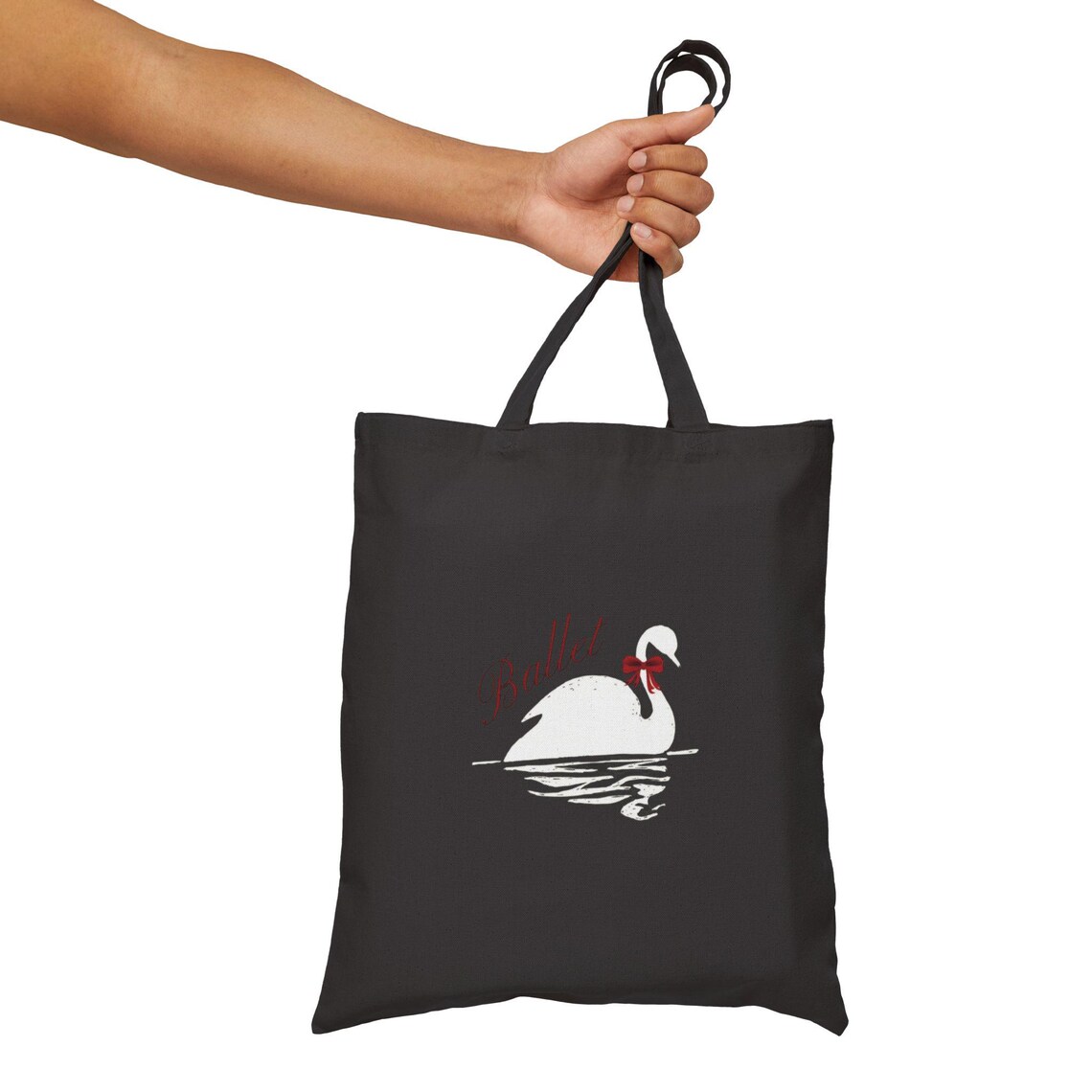 White Swan Ballet Tote, Ballerina Balletcore Swan Lake Cotton Canvas ...
