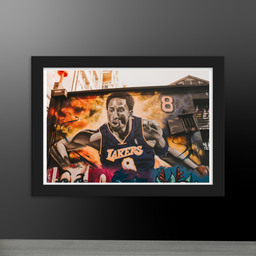 Wooden Framed Kobe Bryant Poster in Graffiti in Los Angeles - Etsy
