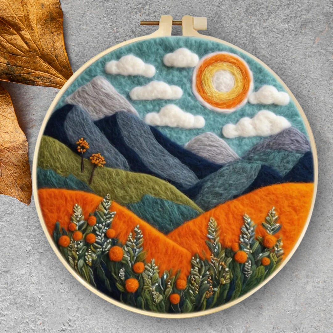 Needle Felting DIY Kit – Landscape Scene, Craft Starter Kit for Adults ...