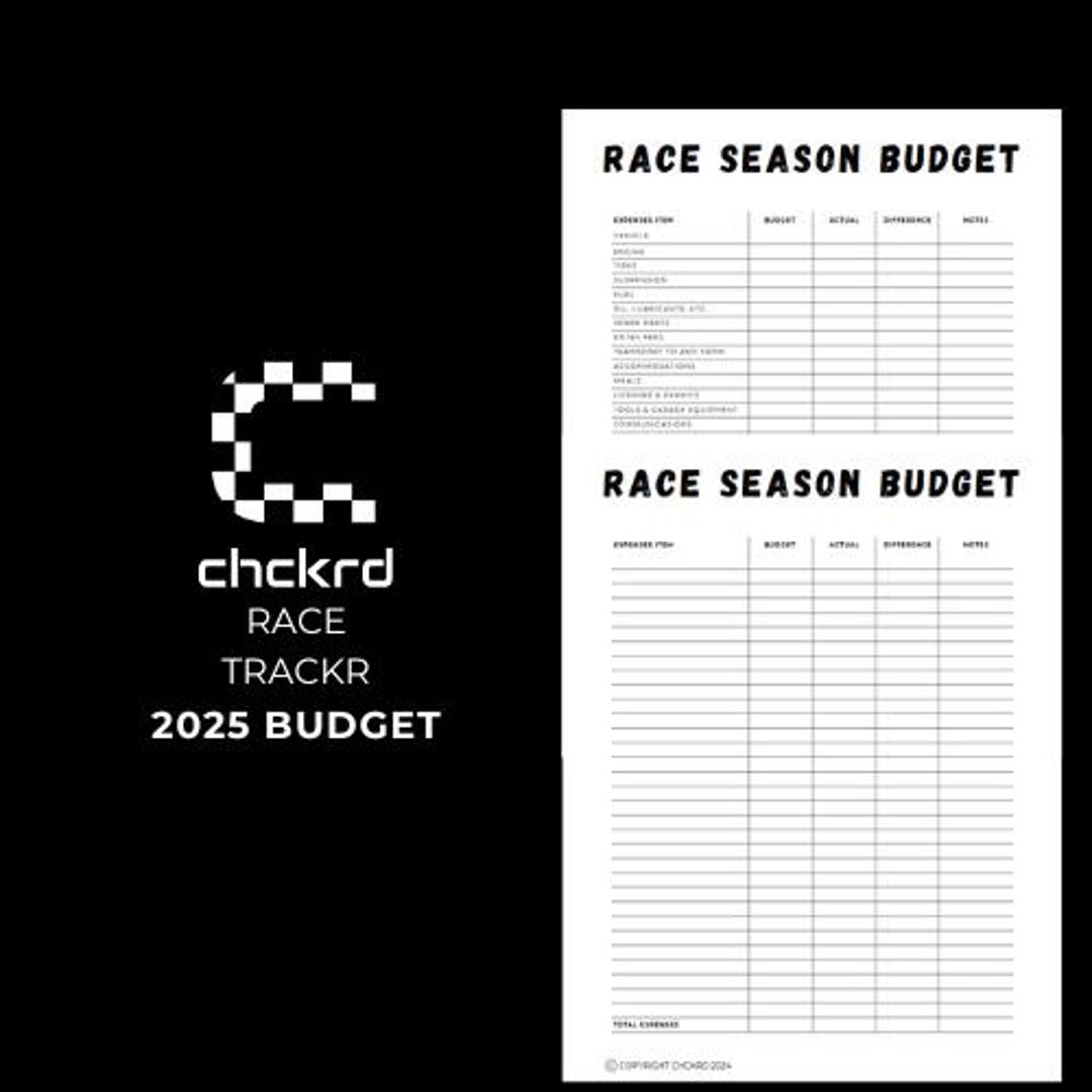 Racing Budget Tracker - Digital Download - Printable Motorsports ...