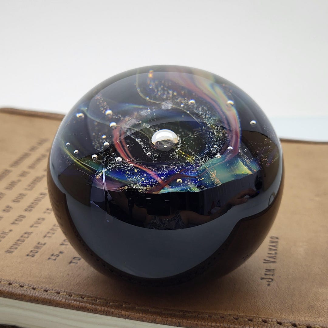 Art Glass Space Paperweight, Golds, Pinks, Purples & Blues, Celestial ...