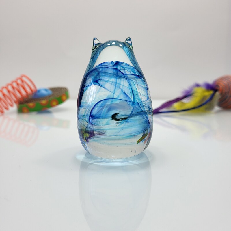 Glass Cat Figurine - Etsy