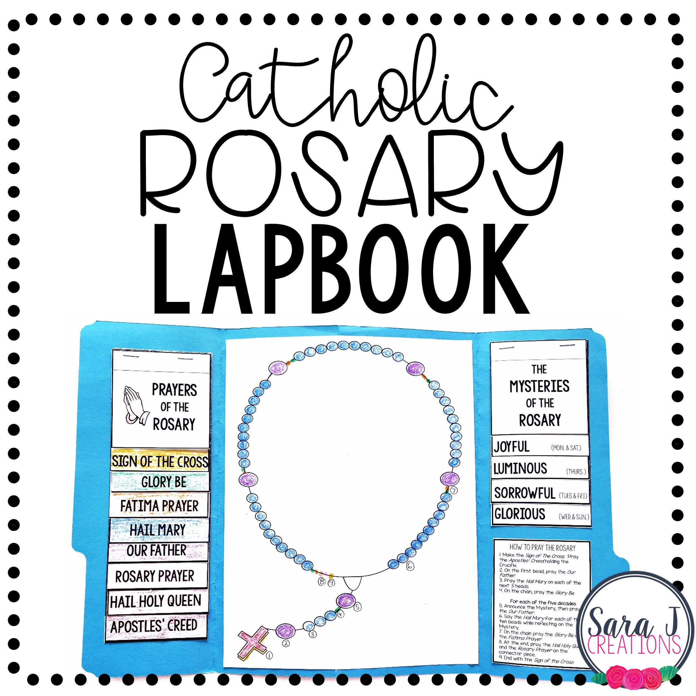 Catholic Rosary Printable Lapbook With Mysteries, Prayer & Devotion ...