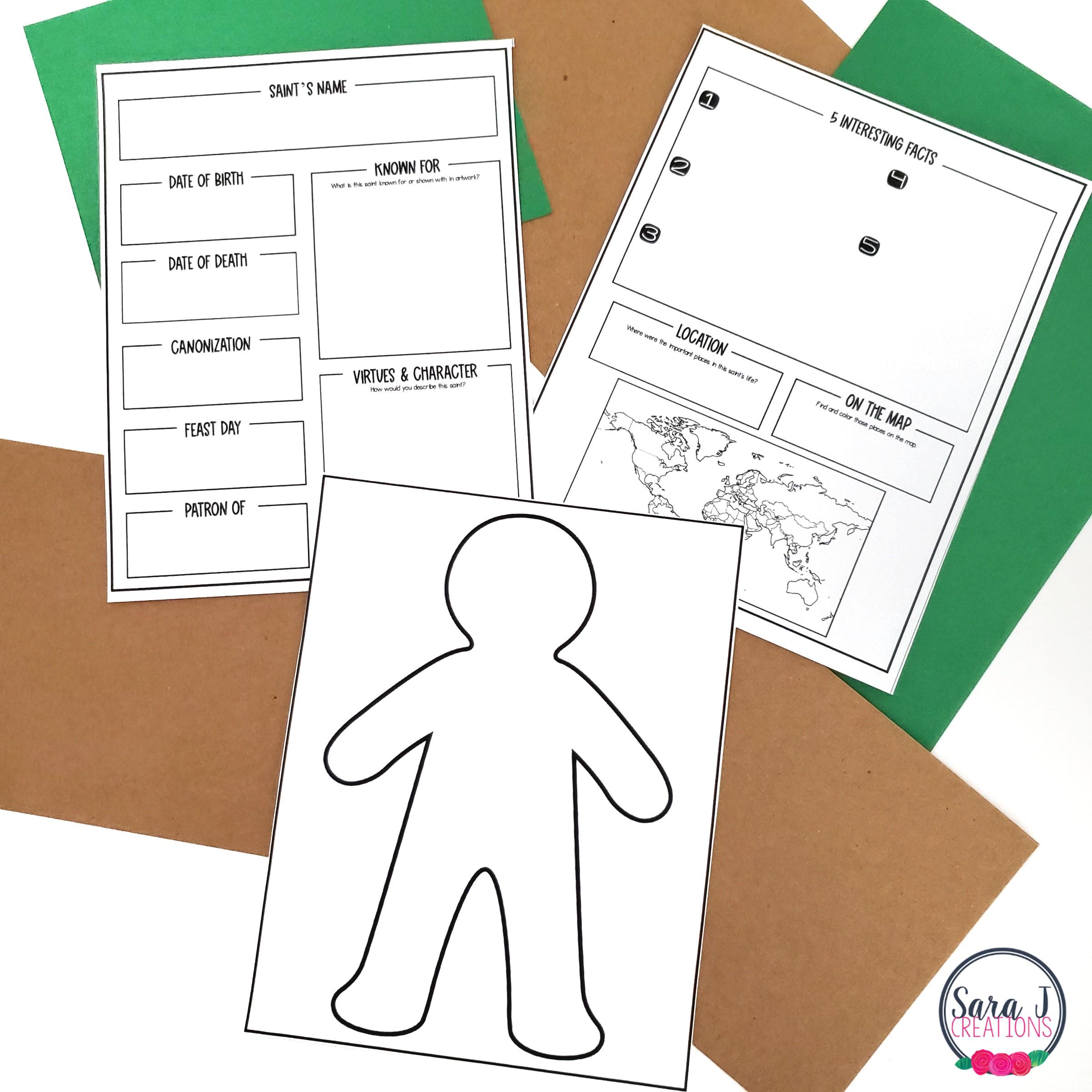 Catholic Saints Bulletin Board Template, All Saints' Day Research ...