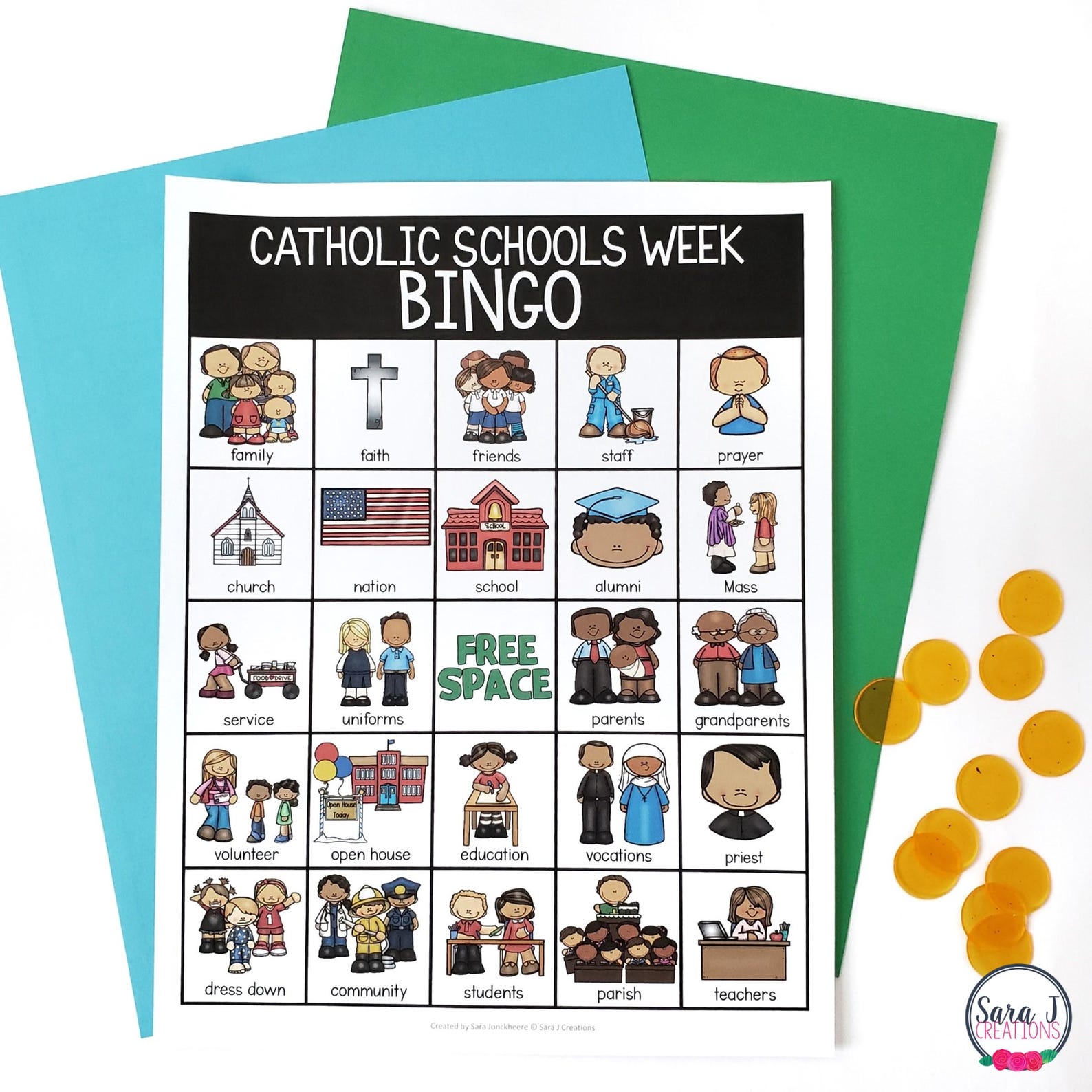 Catholic Schools Week Activities Bingo Cards, Catholic Education Week ...