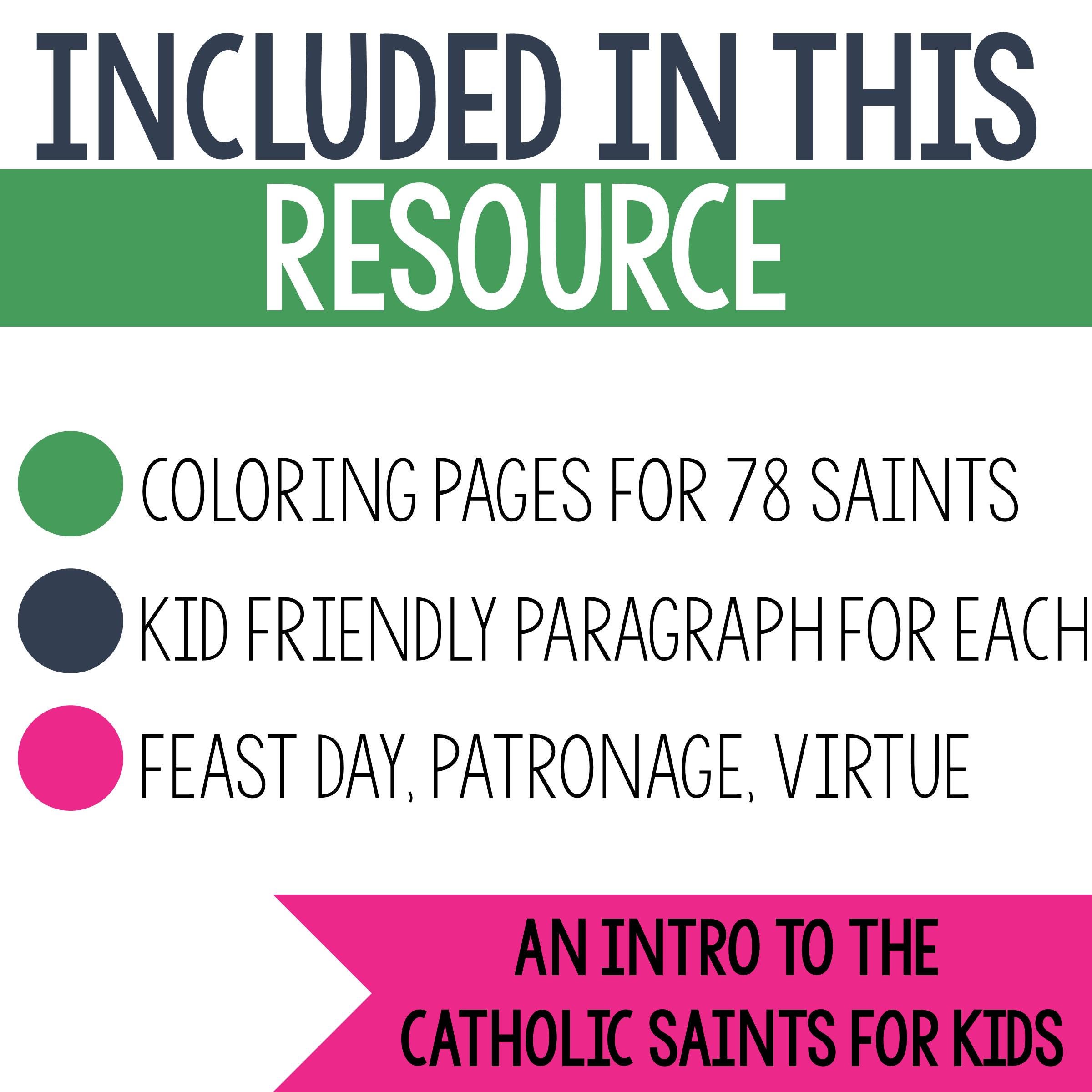Catholic Saints Coloring Book, All Saints' Day Activities, Catholic ...