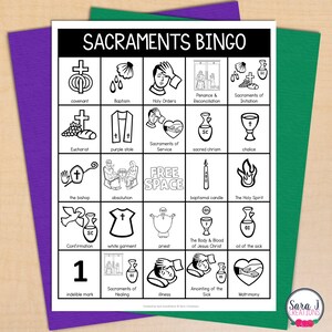 Catholic Sacraments Bingo - Activities for Baptism, Reconciliation ...
