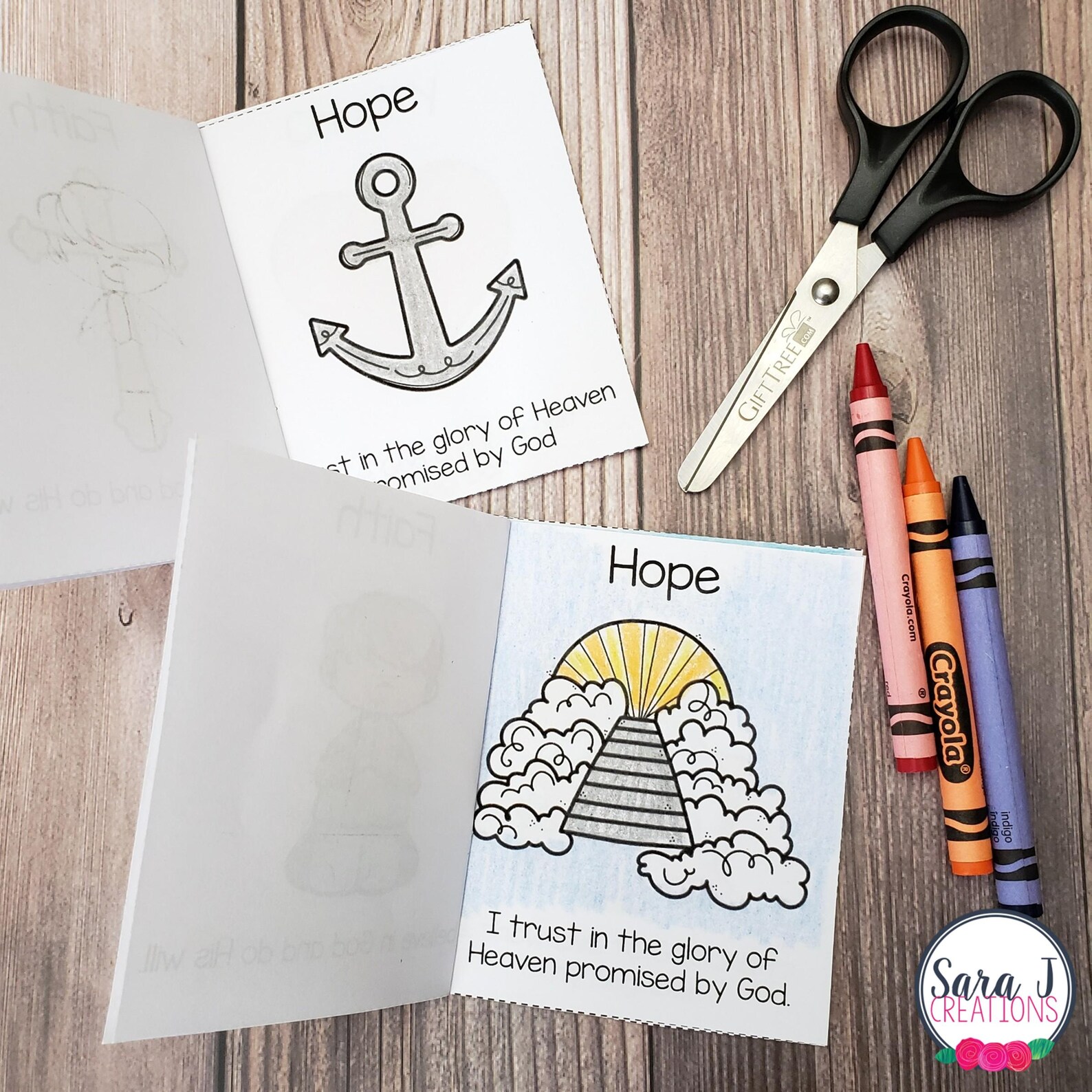 Catholic Theological Virtues for Kids Mini Book, Faith Hope Charity ...