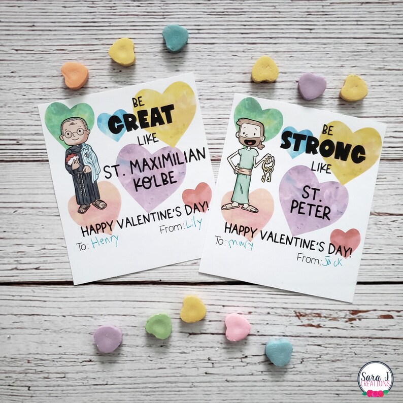 Catholic Saint Valentine Cards, Printable Catholic Valentines for Kids ...