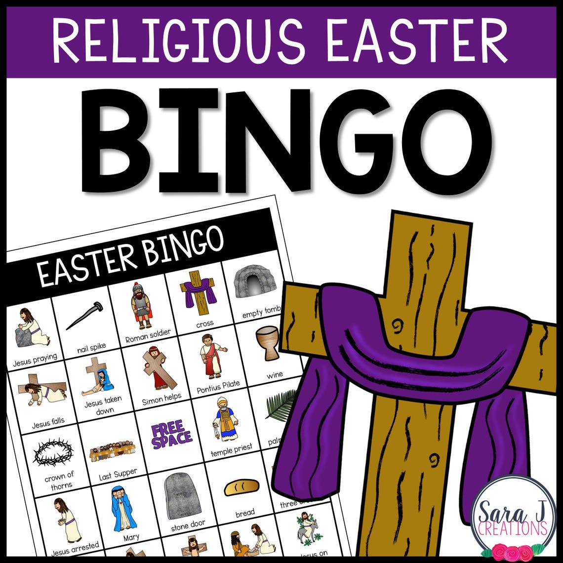 Easter Bingo Games for Kids, Holy Week Bible Bingo, Holy Week and ...