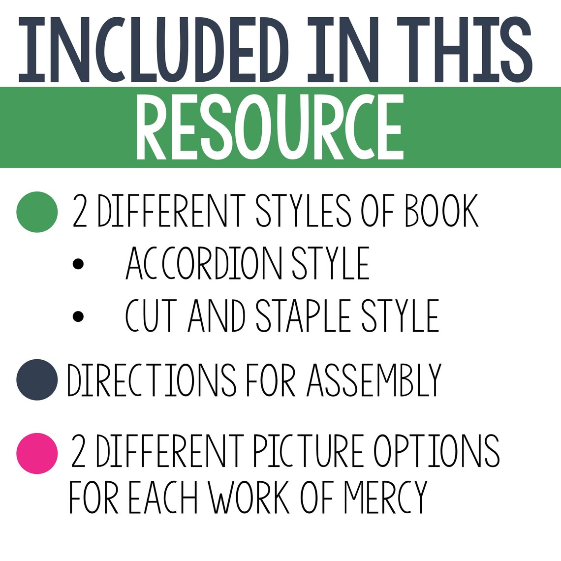 Works of Mercy Catholic Mini Book for Kids, Corporal Works of Mercy and ...