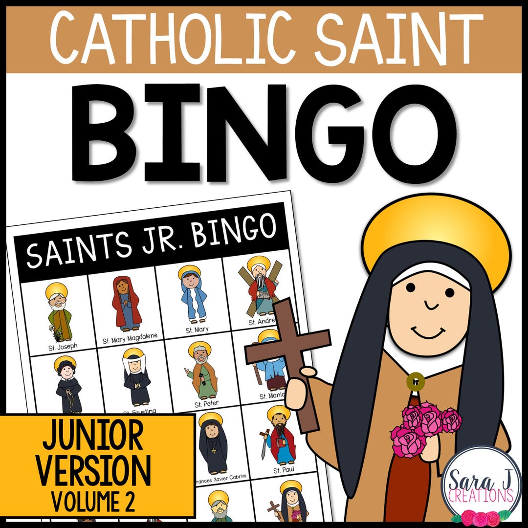 Catholic Saints Junior Bingo Boards, All Saints' Day Activities & Games ...