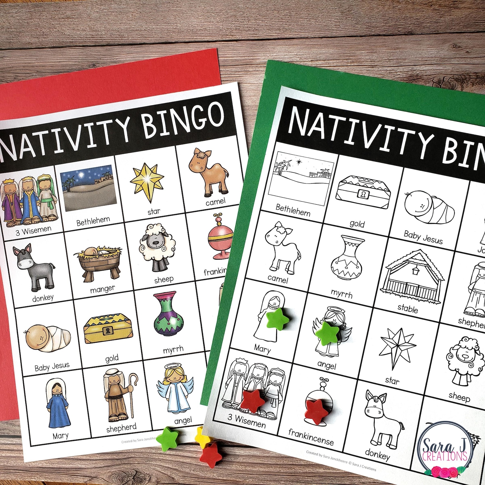 Christmas Nativity Bingo Printable Boards, Birth of Jesus Catholic ...
