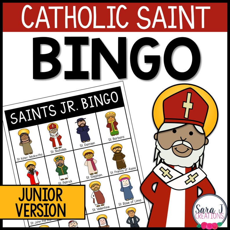 Catholic Saints Junior Bingo Game, All Saints Day Activities for Kids ...