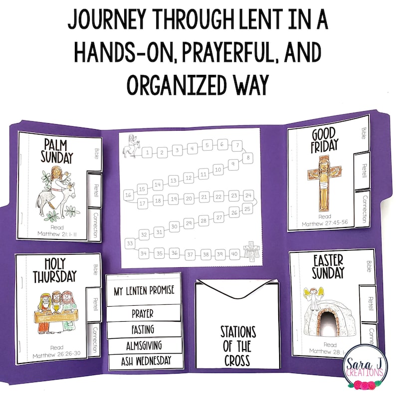 Catholic Lent Lapbook, Lent for Kids, Catholic Lent Activities, Lent ...