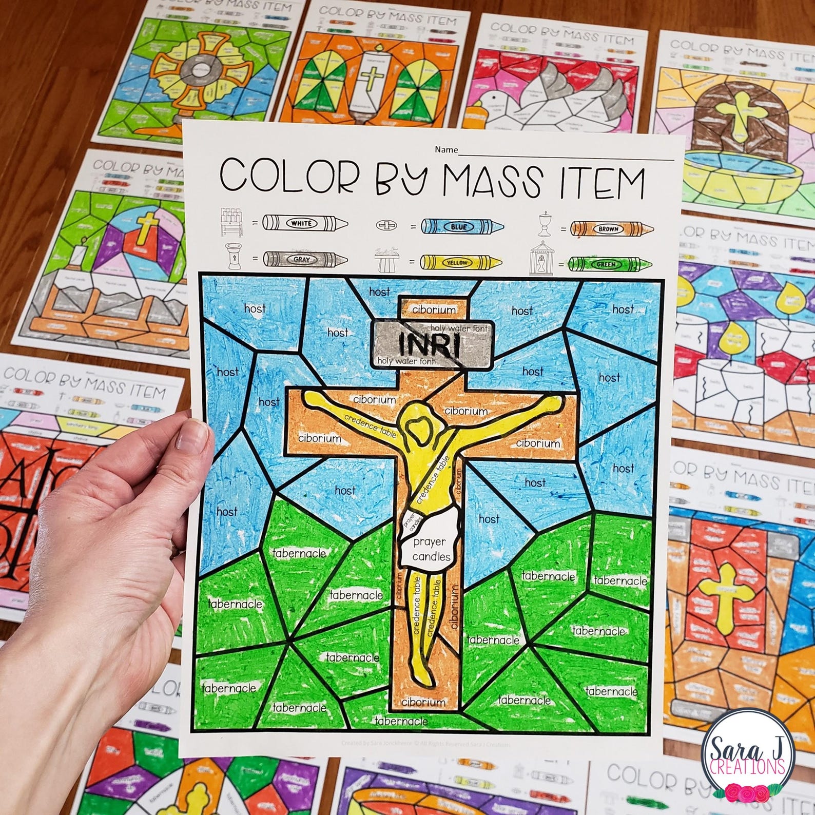 Catholic Mass Objects Color by Code, Parts of the Catholic Mass ...