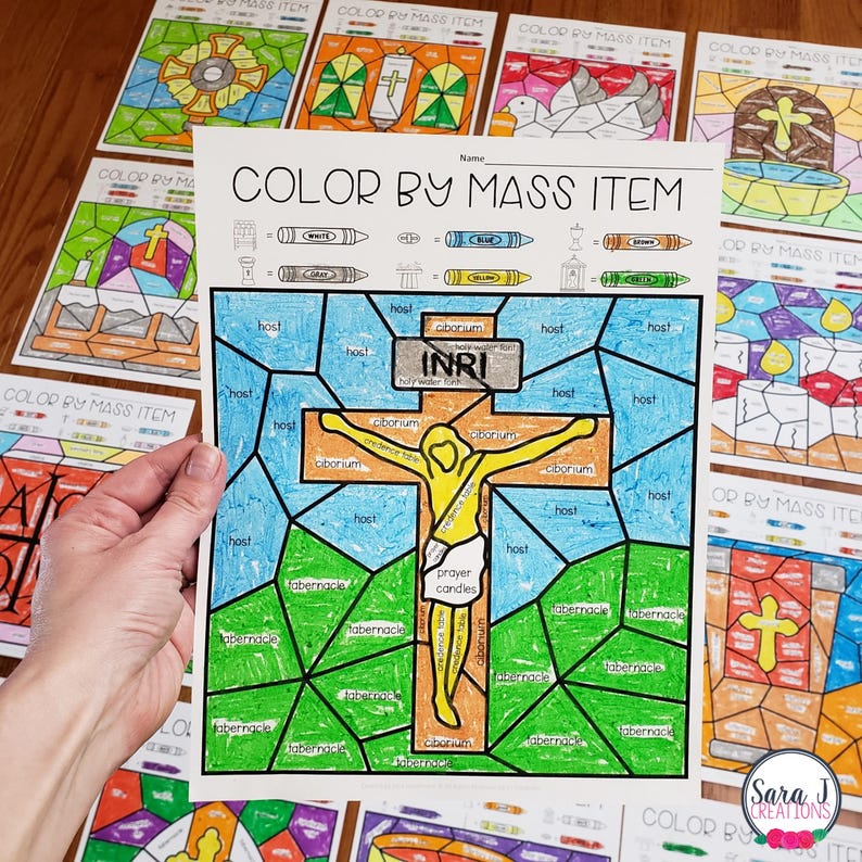 Catholic Mass Objects Color by Code, Parts of the Catholic Mass ...