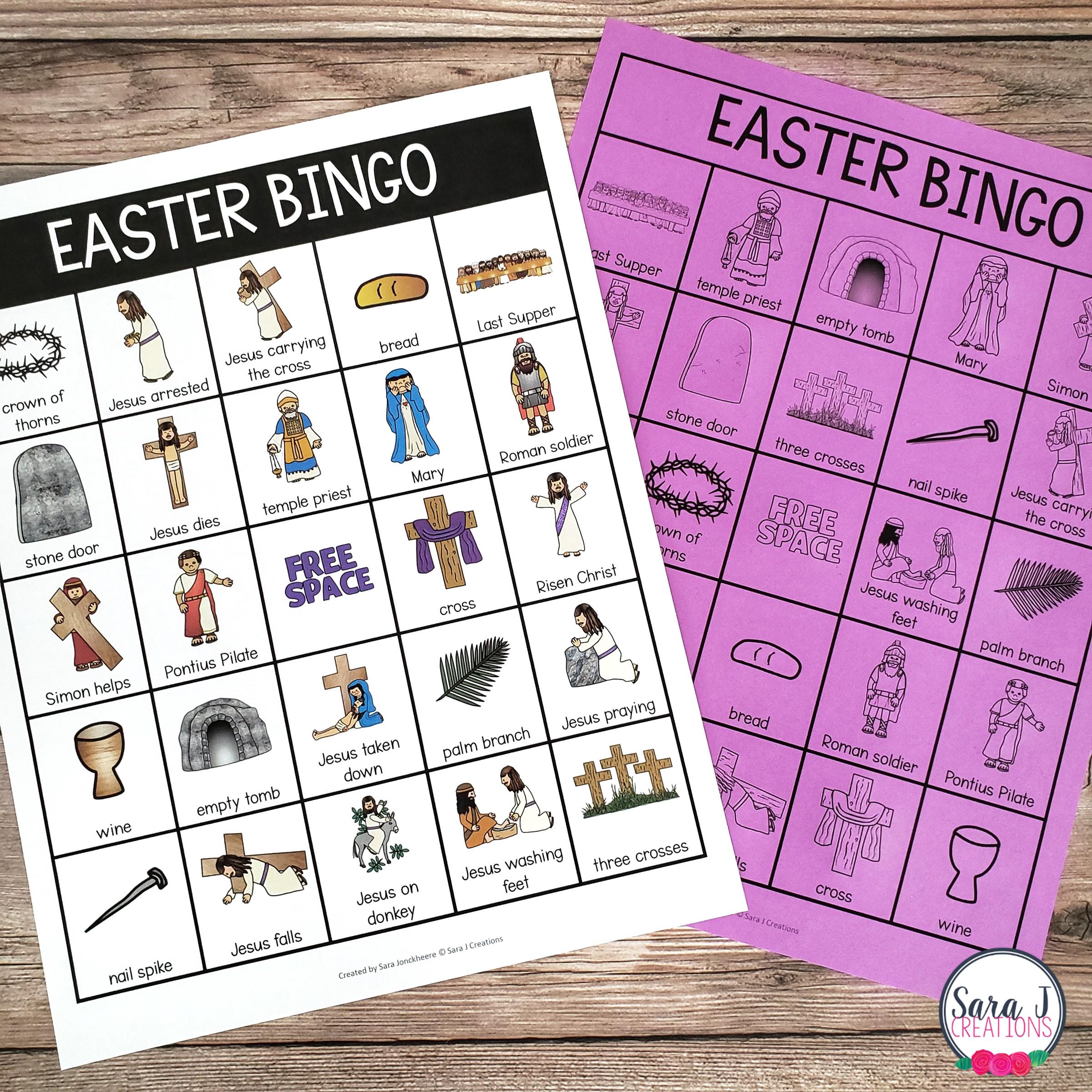 Easter Bingo Games for Kids, Holy Week Bible Bingo, Holy Week and ...