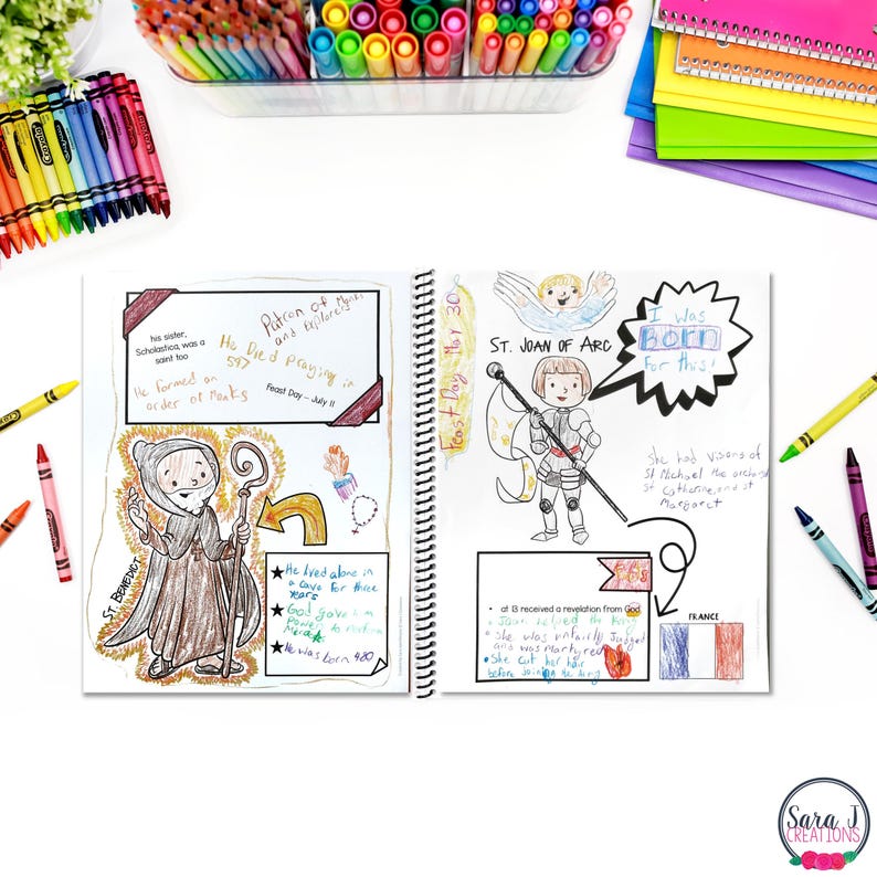 Catholic Saint Sketchbook Coloring Book All Saints' Day Research ...