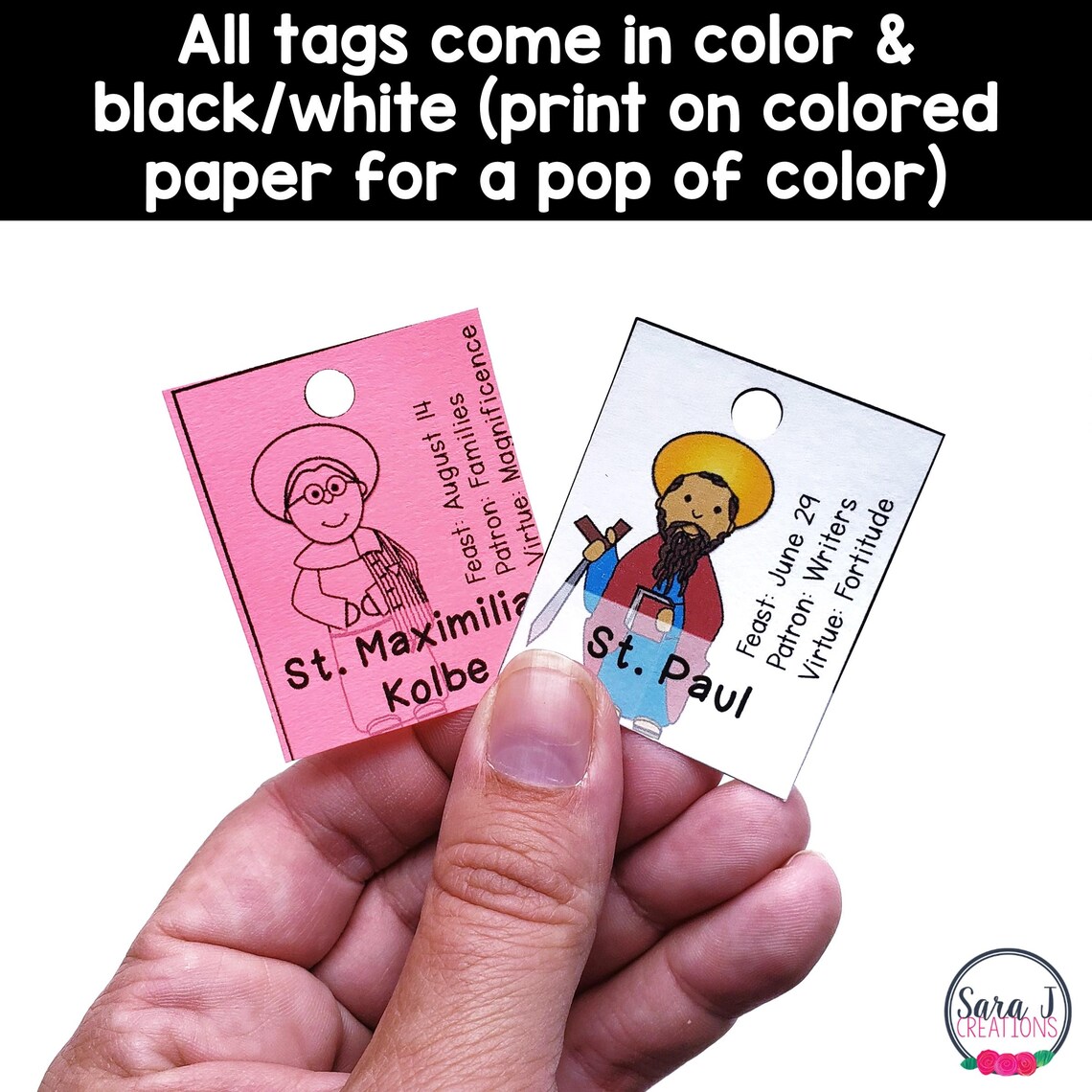 Catholic Saints Reward Tags for Kids, All Saints' Day Necklaces ...