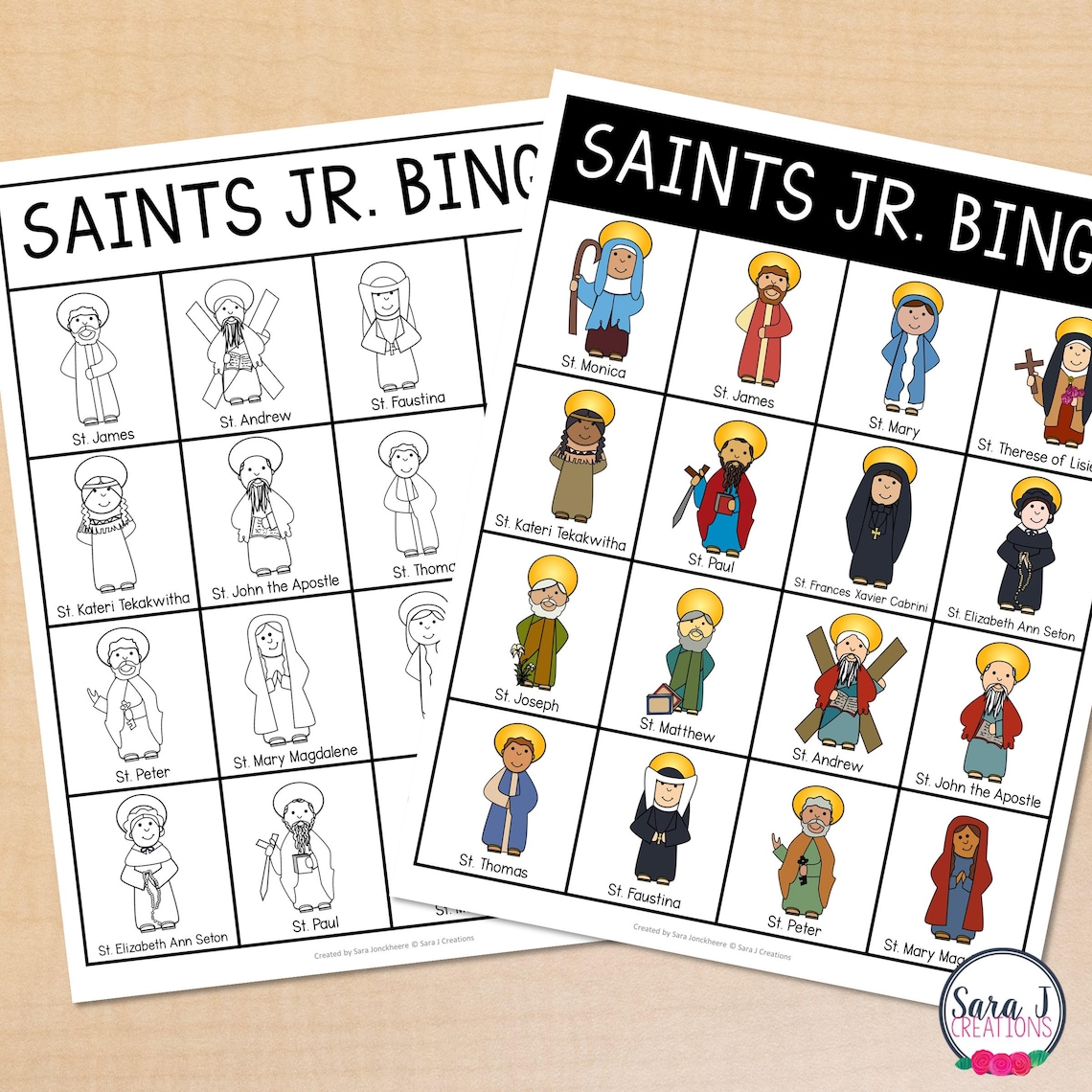 Catholic Saints Junior Bingo Boards, All Saints' Day Activities & Games ...