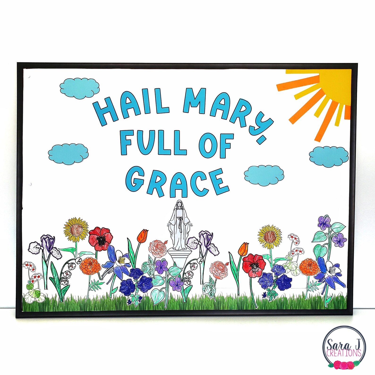 Blessed Mother Mary Garden Printable Bulletin Board Kit, Catholic ...