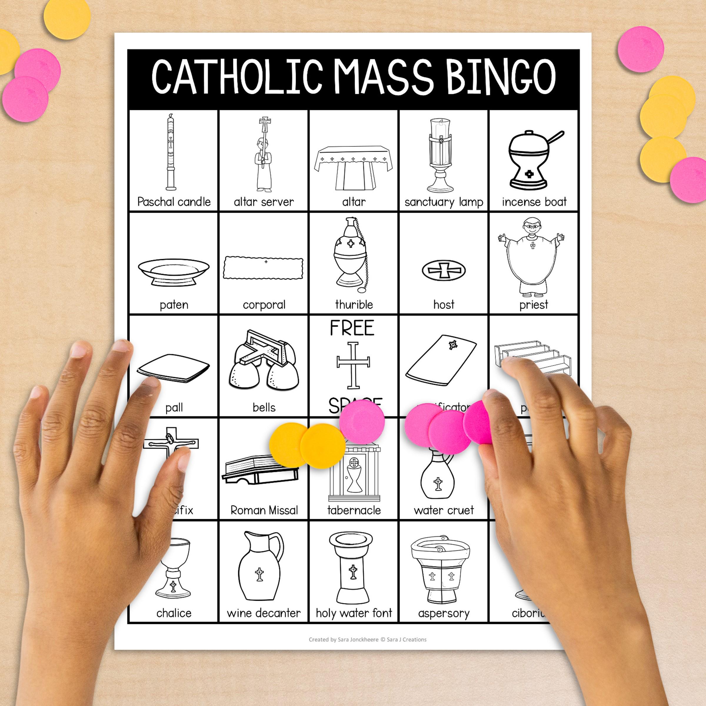 Catholic Mass Objects Bingo Cards, Parts of the Catholic Mass Games for ...