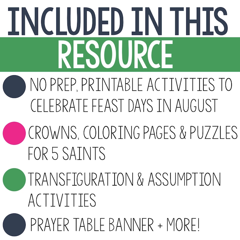 August Liturgical Calendar Catholic Kids Printables, Home Altar Prayer ...