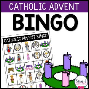Catholic Advent Printable Bingo Board for Kids, Catholic Activities for ...