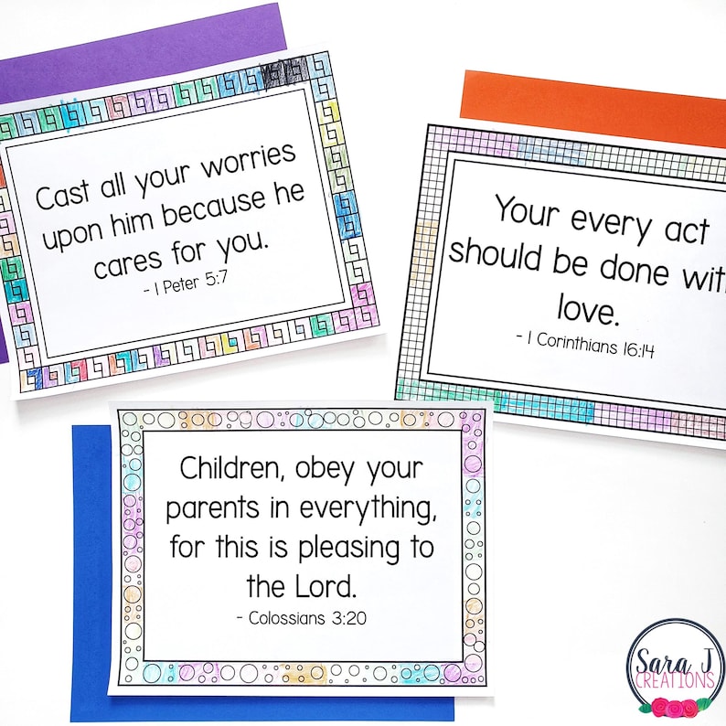 Catholic Bible Verse for the Year, Weekly Bible Verse Cards, Catholic ...