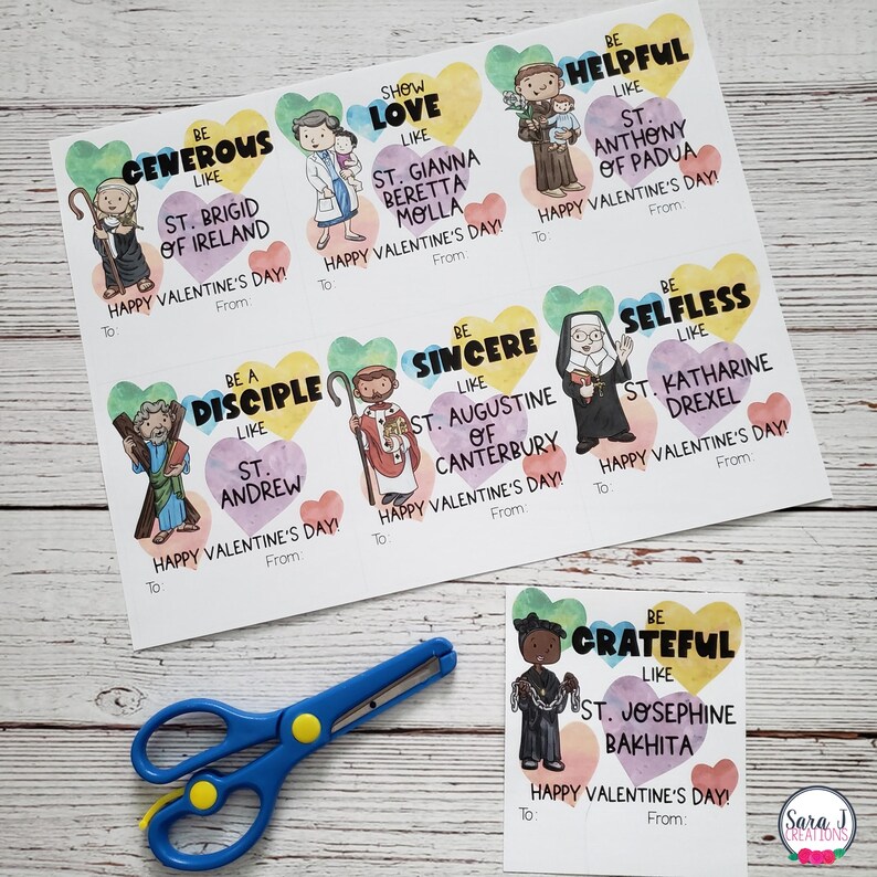 Catholic Saint Valentine Cards, Printable Catholic Valentines for Kids ...