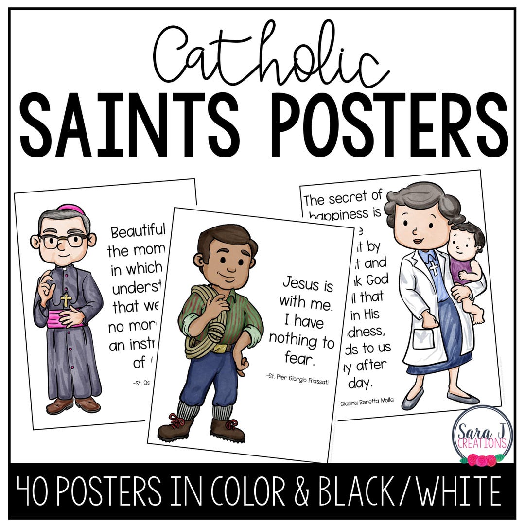 Catholic Saint Quotes Posters, Catholic Classroom Decor, All Saints Day ...