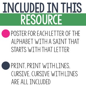 Catholic Saint ABC Posters, All Saints' Day, Homeschool Classroom Decor ...