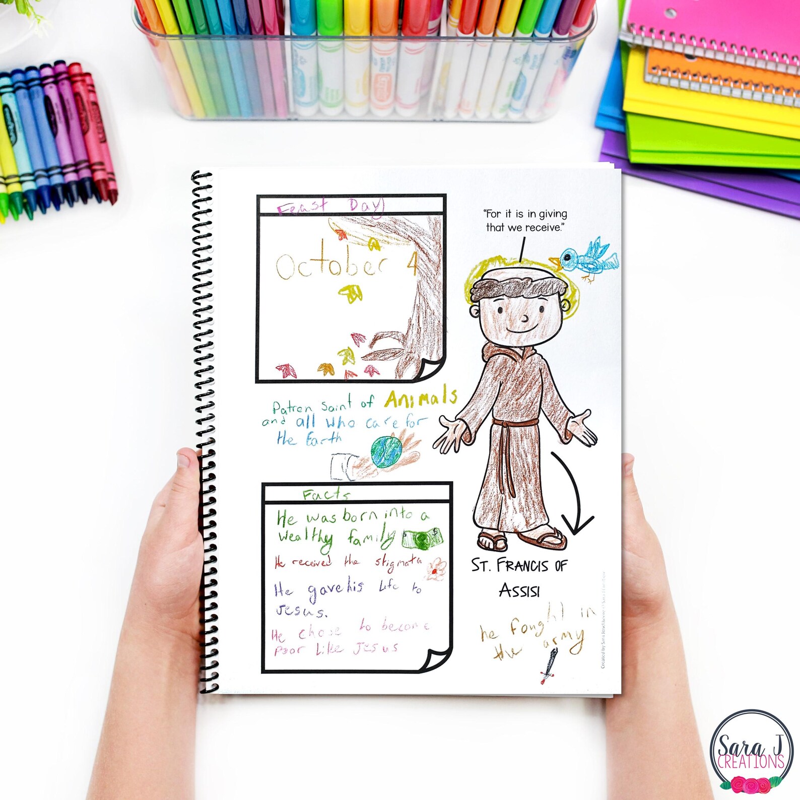 Catholic Saint Sketchbook Coloring Book All Saints' Day Research ...