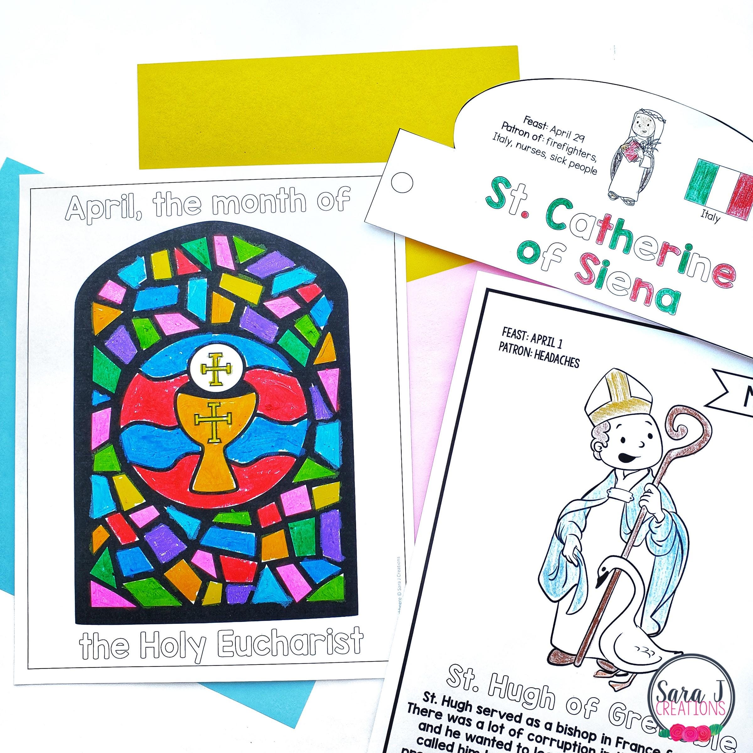 April Liturgical Living, Catholic Kids Printable, St Catherine of Siena ...