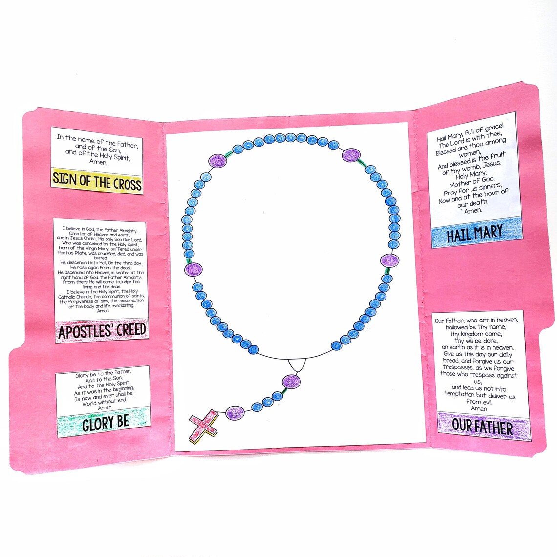 Catholic Rosary Printable Lapbook With Mysteries, Prayer & Devotion ...