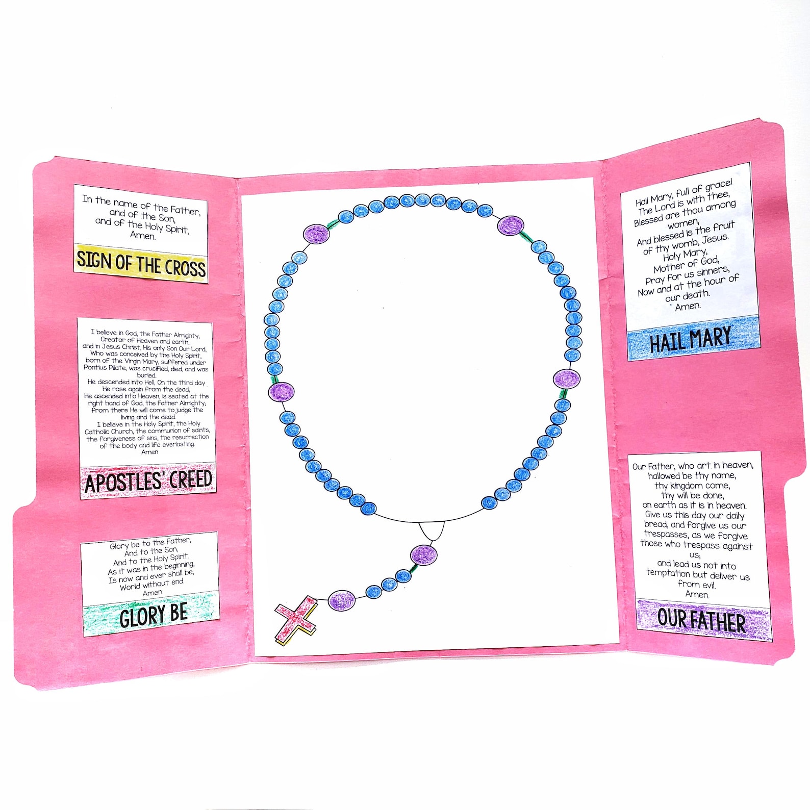 Catholic Rosary Printable Lapbook With Mysteries, Prayer & Devotion ...