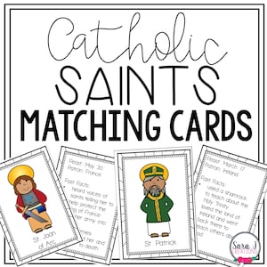 Catholic Saints Matching Card Game Activities, All Saints' Day ...