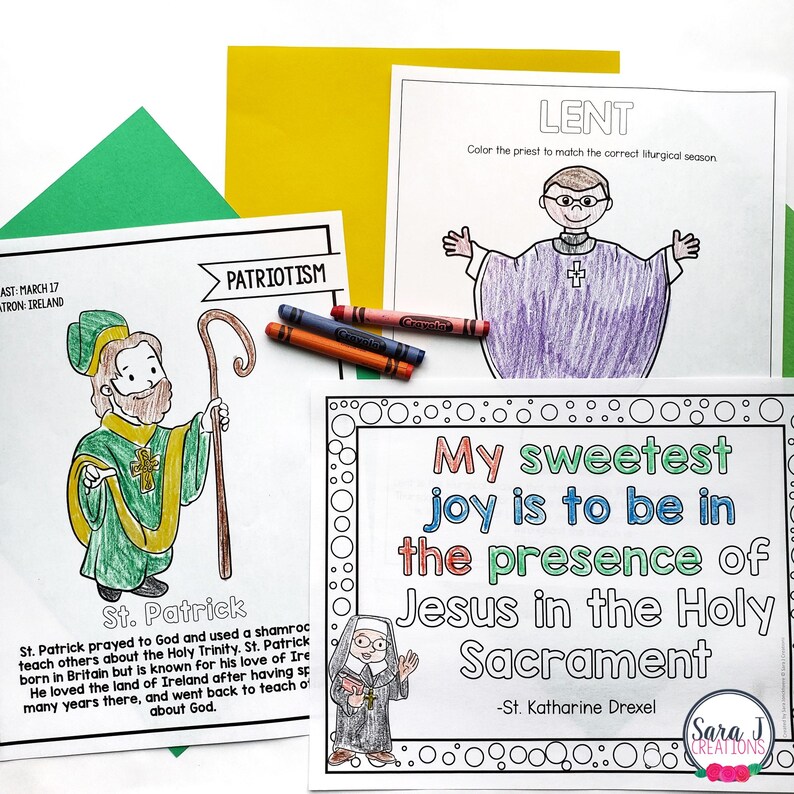 March Catholic Saints Activities for Kids, Catholic Kids Liturgical ...